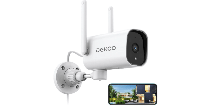 DEKCO 1080P Pan Rotating 180° Outdoor Camera For Home