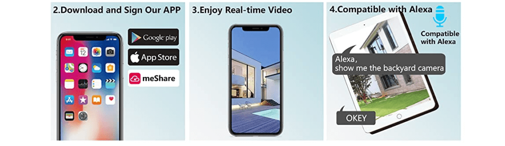 GOAOFOEOI Camera 3MP 1080P WiFi For Smart Home